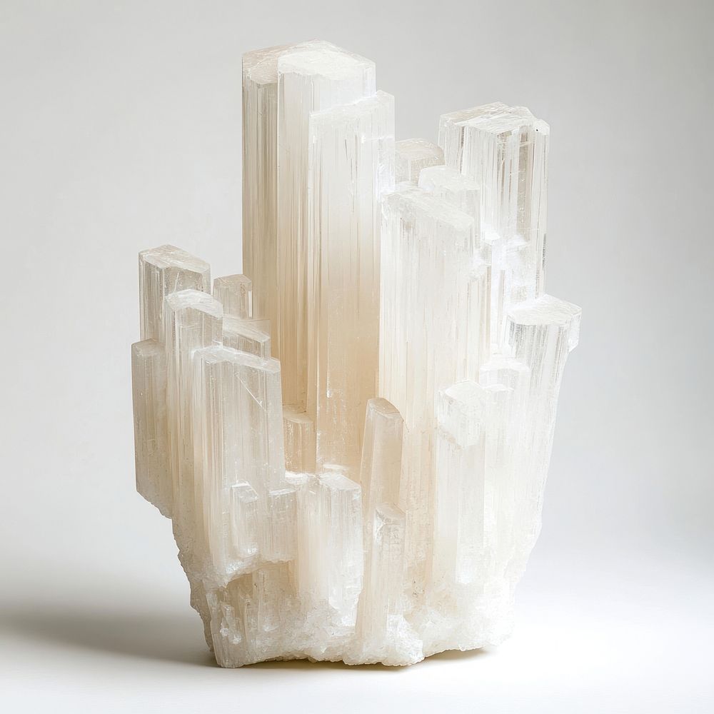 Selenite Gypsum Cluster crystal translucent | Free Photo - rawpixel