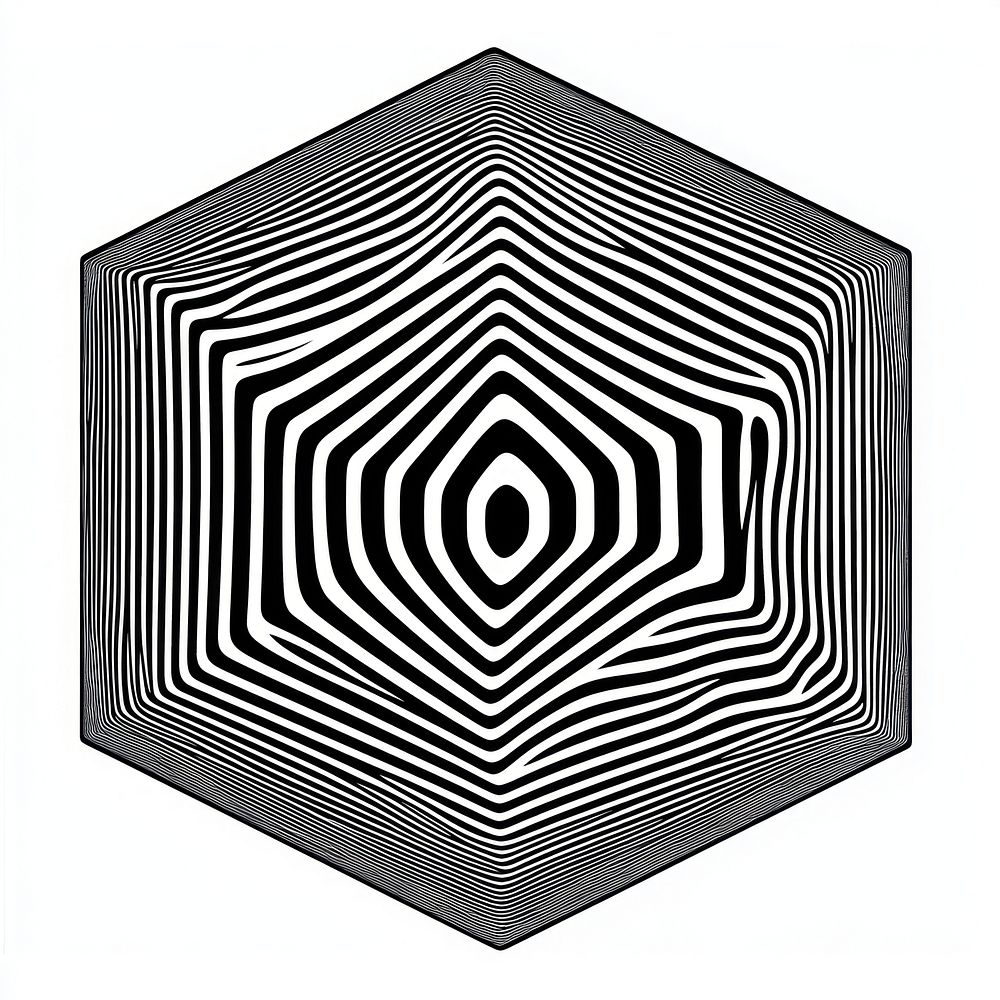 Cube flat line illusion pattern | Free Photo Illustration - rawpixel