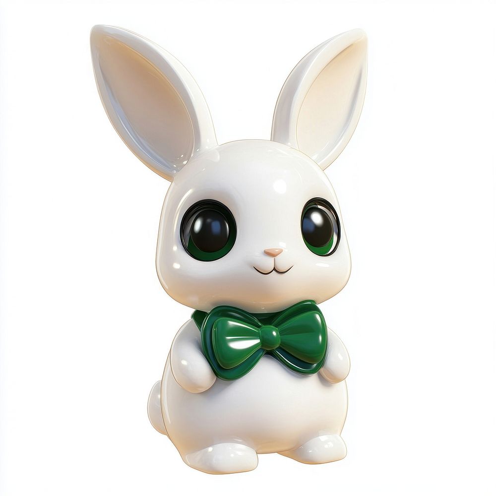 3d coquette rabbit green cute | Free Photo Illustration - rawpixel