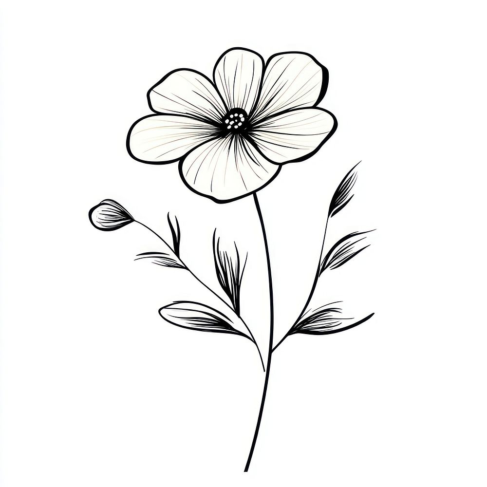 Cute flower scribble drawing white | Free Photo Illustration - rawpixel