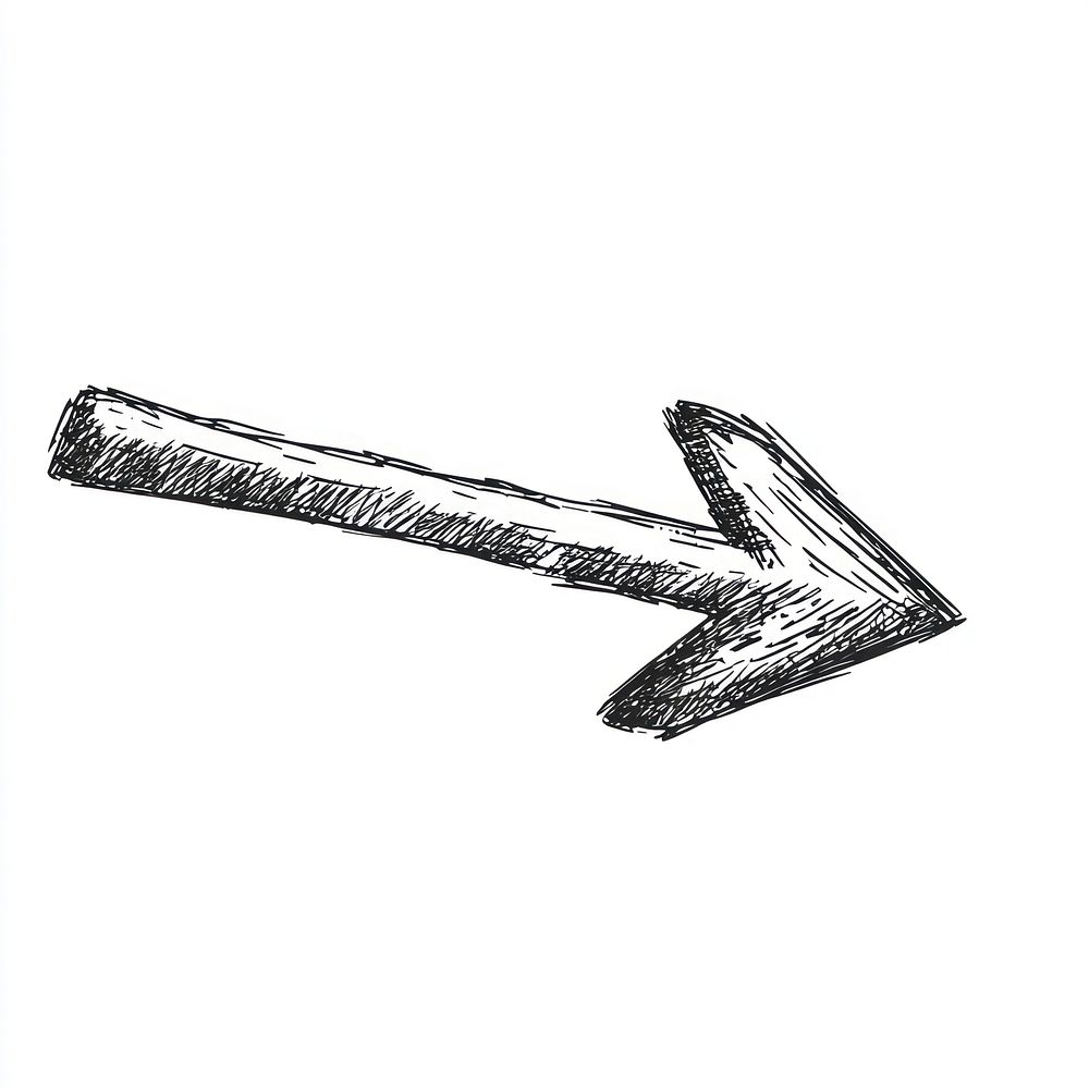 Arrow scribble hand-drawn sketch white. | Free Photo Illustration ...