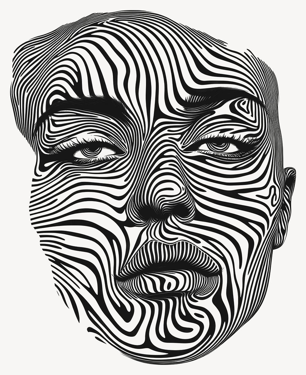 Human face line illusion element | Free Vector - rawpixel