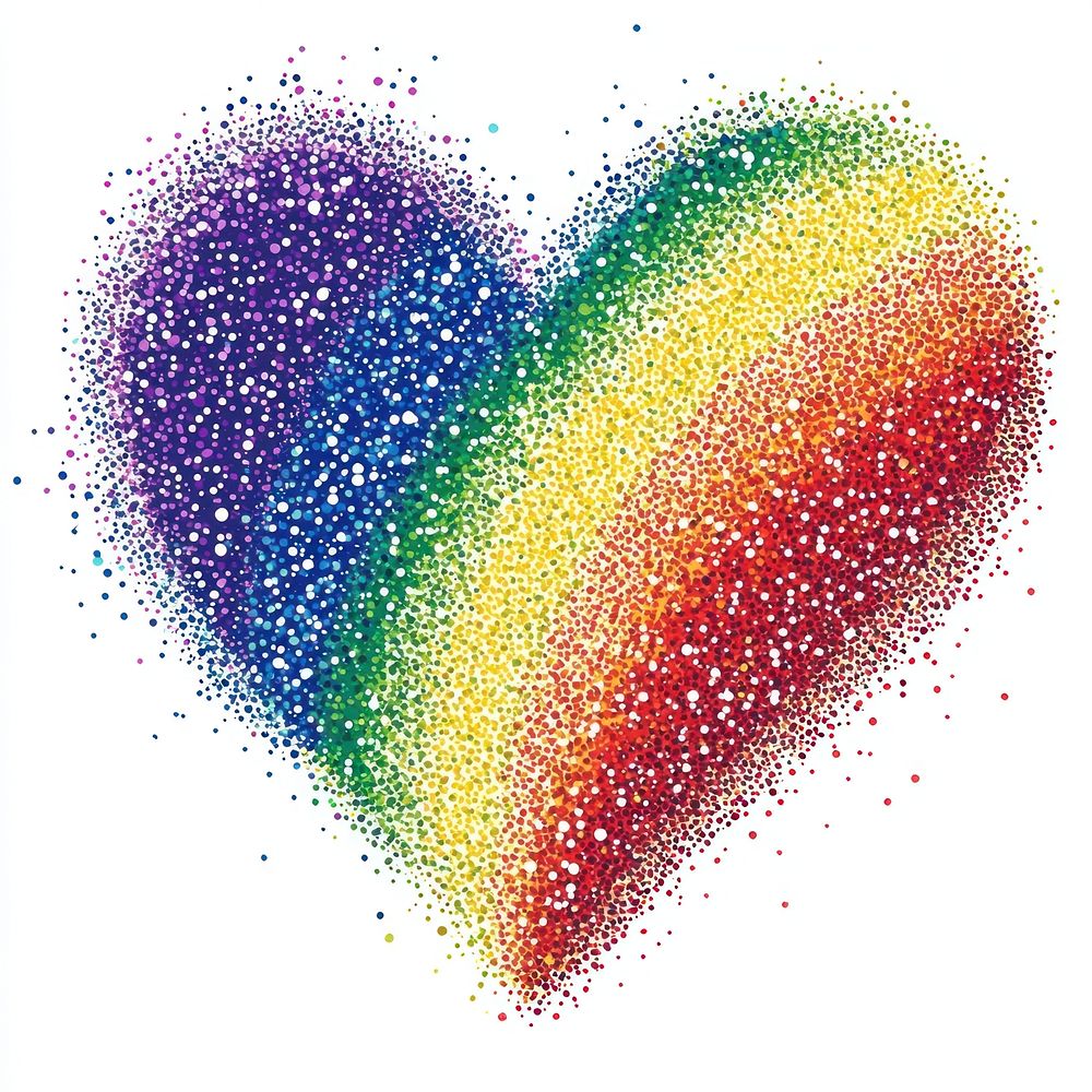 Pointillism heart rainbow illustration colorful | Free Photo ...