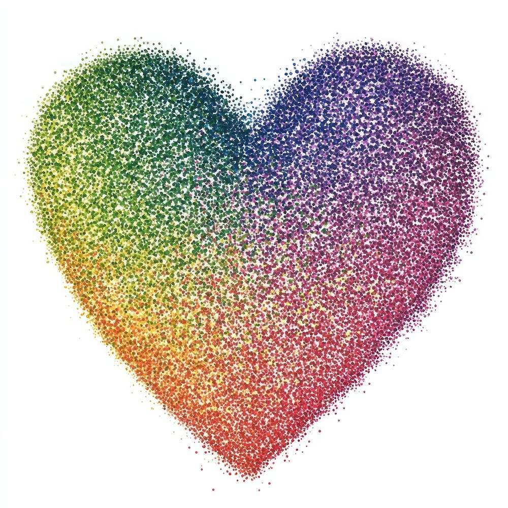 Pointillism heart rainbow illustration pointillism | Free Photo ...