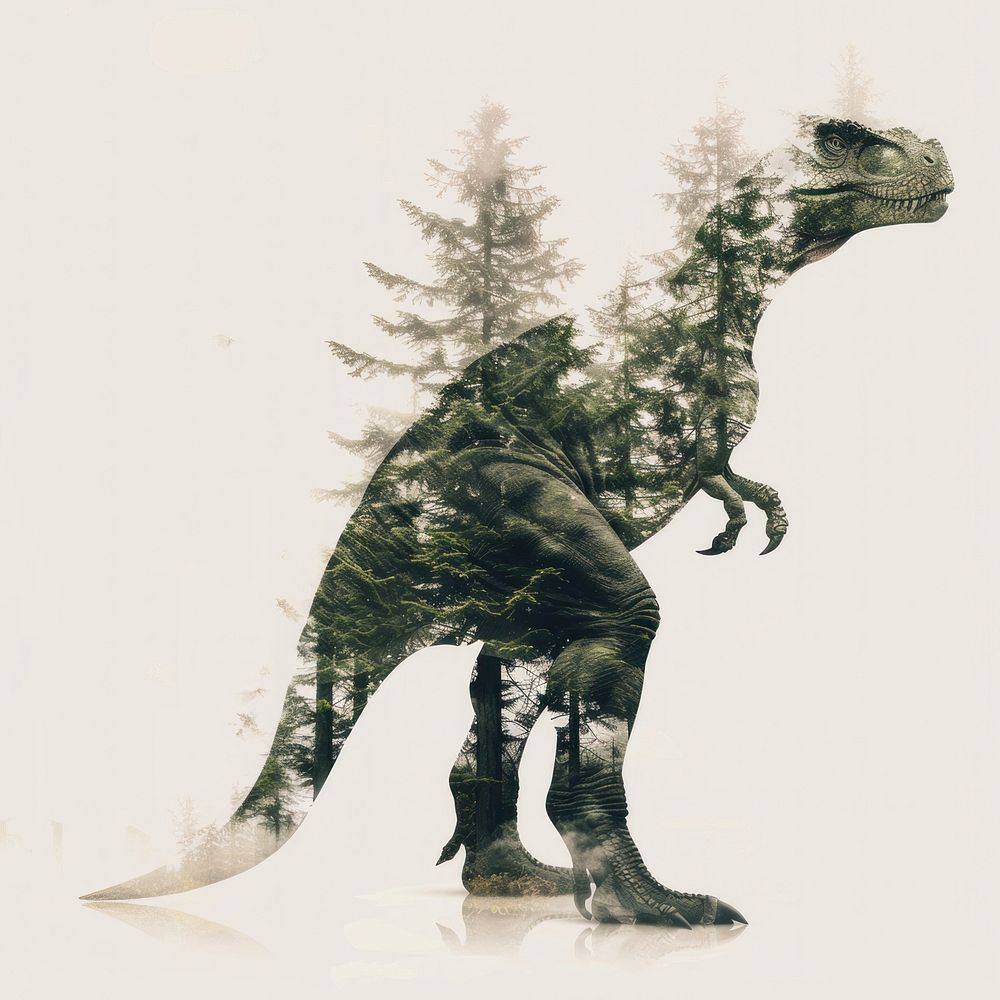 Dinosaur trees exposure double double | Free Photo Illustration - rawpixel