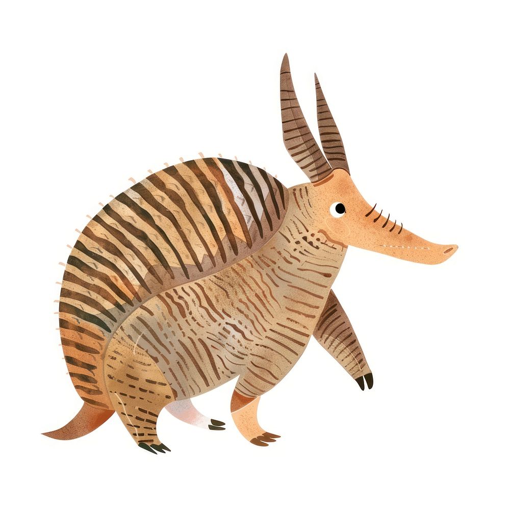Cute armadillo illustration whimsical aardvark | Free Photo Illustration - rawpixel