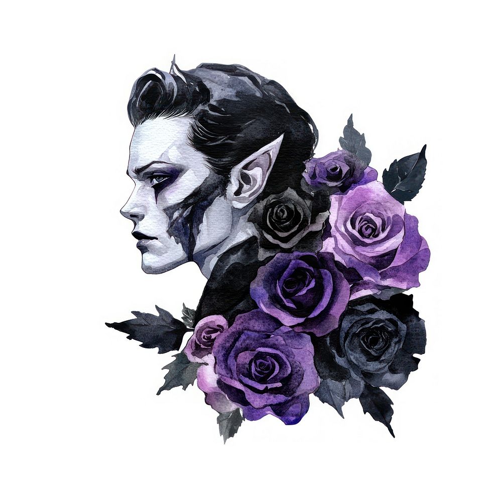 Illustration vampire roses art watercolor. | Free Photo Illustration ...