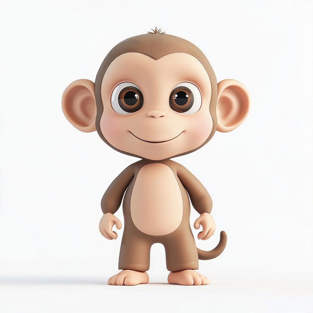 Baby Monkey illustration character cartoon. | Free Photo Illustration ...