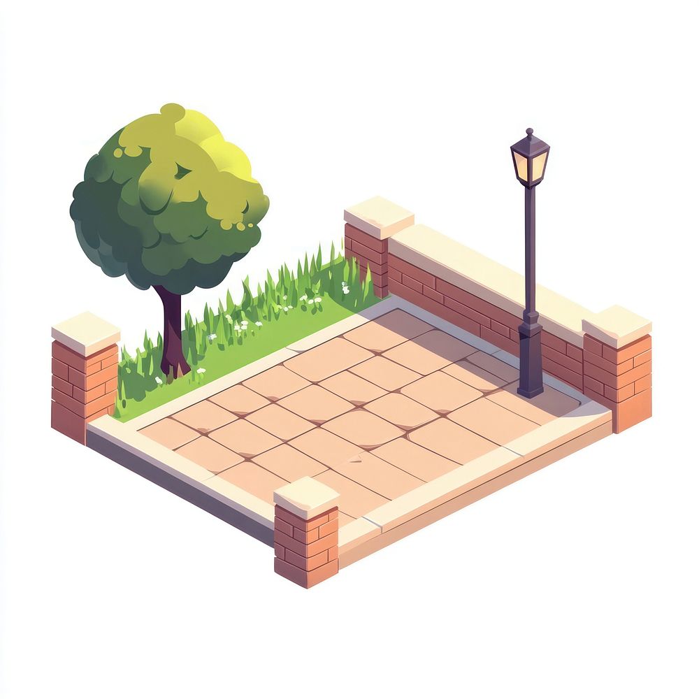 Sidewalk isometric sidewalk ground. | Free Photo Illustration - rawpixel