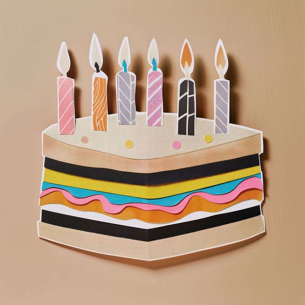 Birthday cake paper collage illustration | Free Photo Illustration ...
