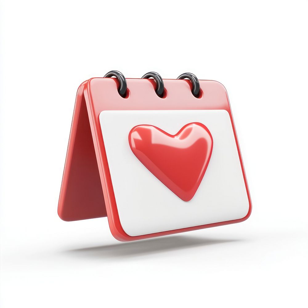 Red chubby Calendar calendar heart | Free Photo Illustration - rawpixel