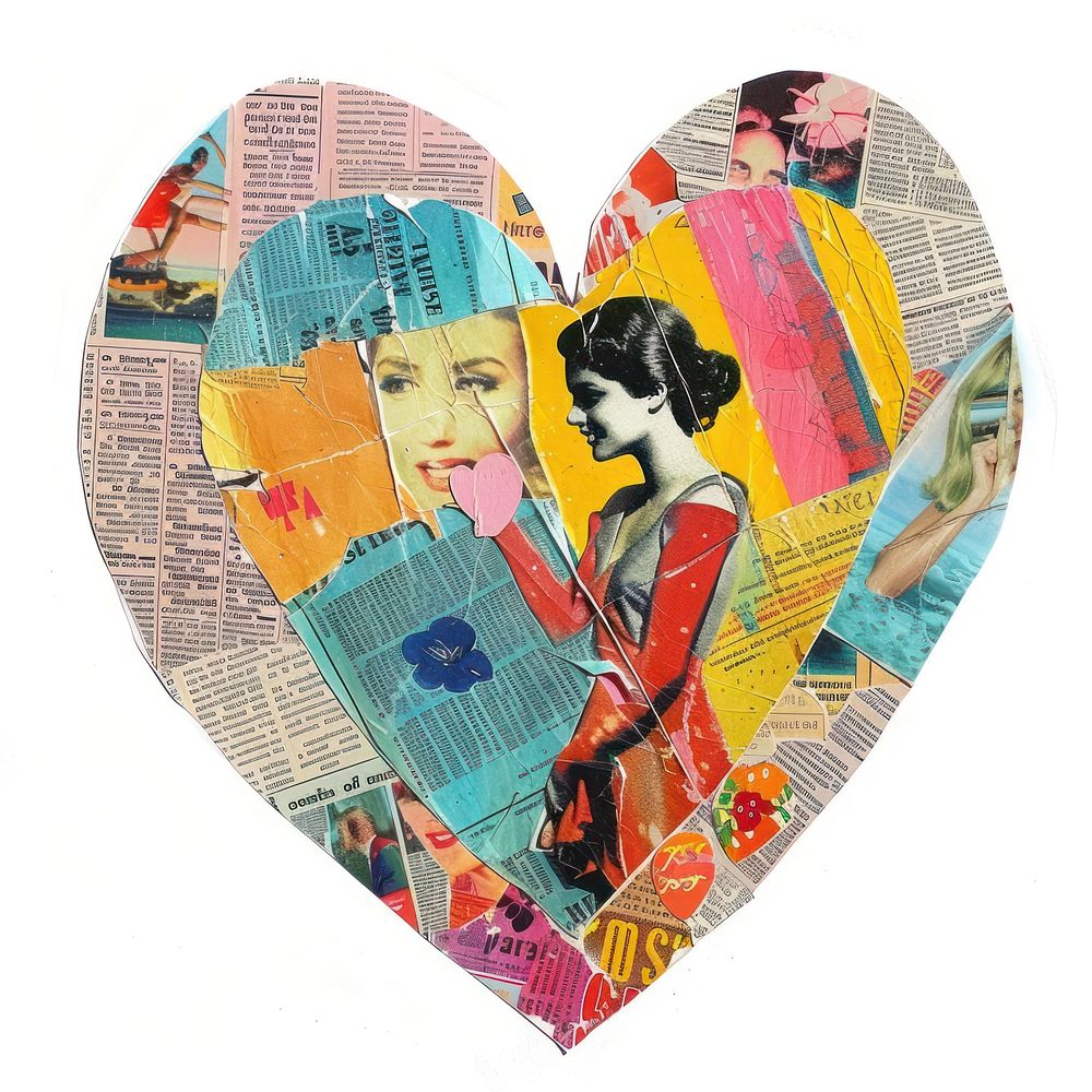 Heart shape collage cutout vibrant | Free Photo Illustration - rawpixel