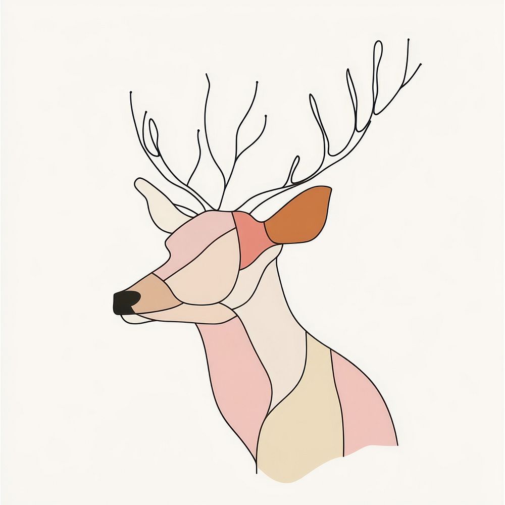 Deer drawing animal line. | Free Photo Illustration - rawpixel