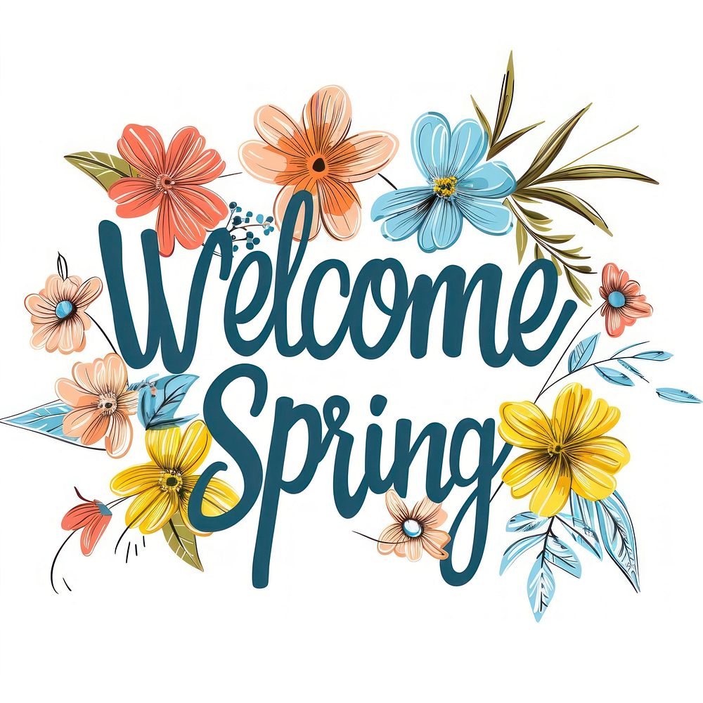 Illustration flowers welcome spring. | Free Photo Illustration - rawpixel