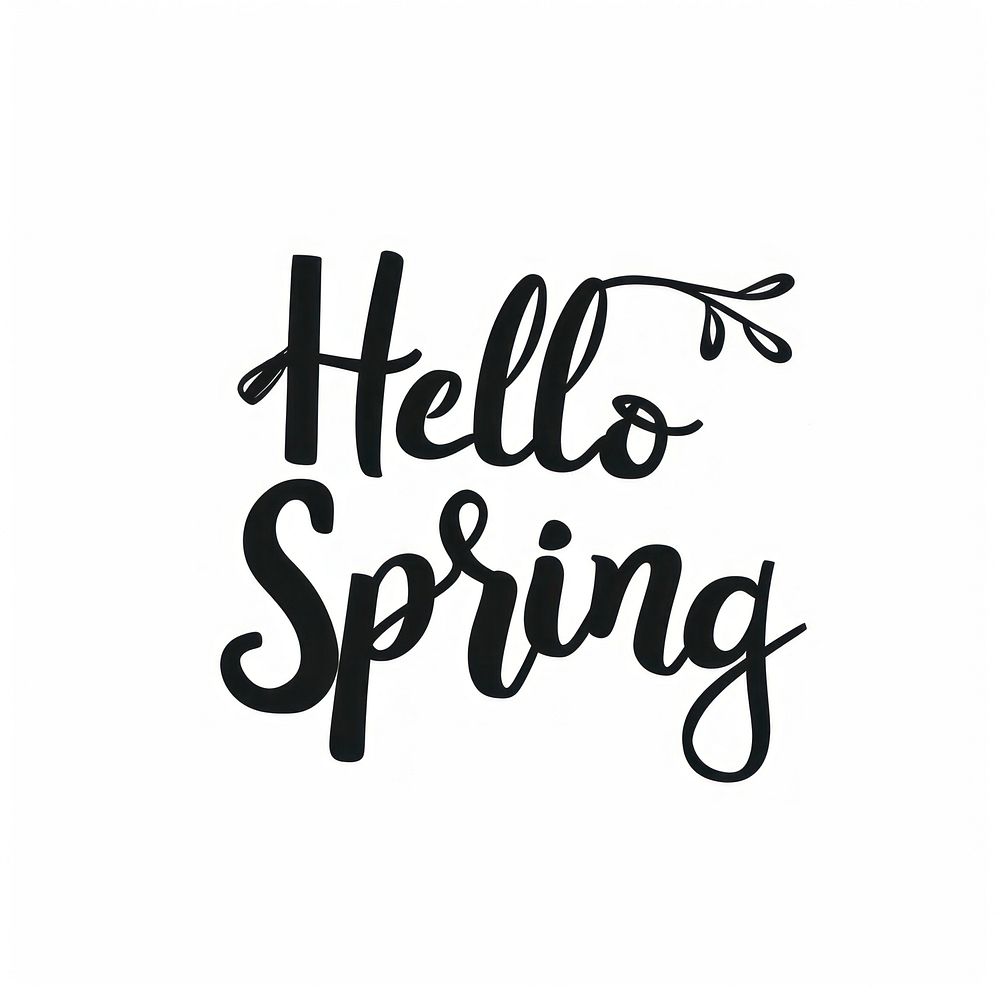 Spring black white hello. | Free Photo Illustration - rawpixel