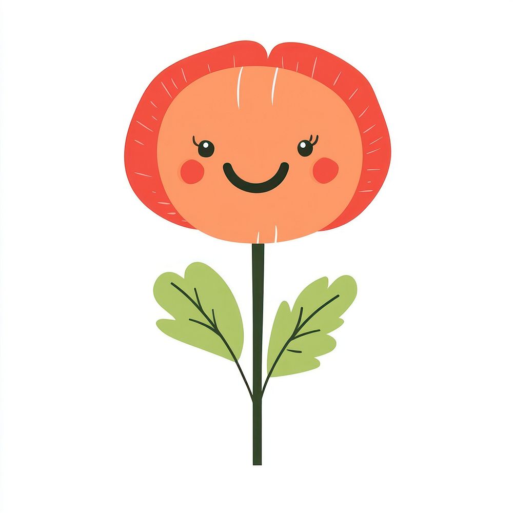 Cute smile poppy flower illustration | Free Photo Illustration - rawpixel