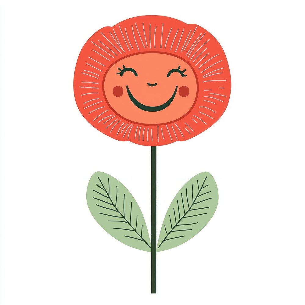 Cute smile poppy flower illustration | Free Photo Illustration - rawpixel