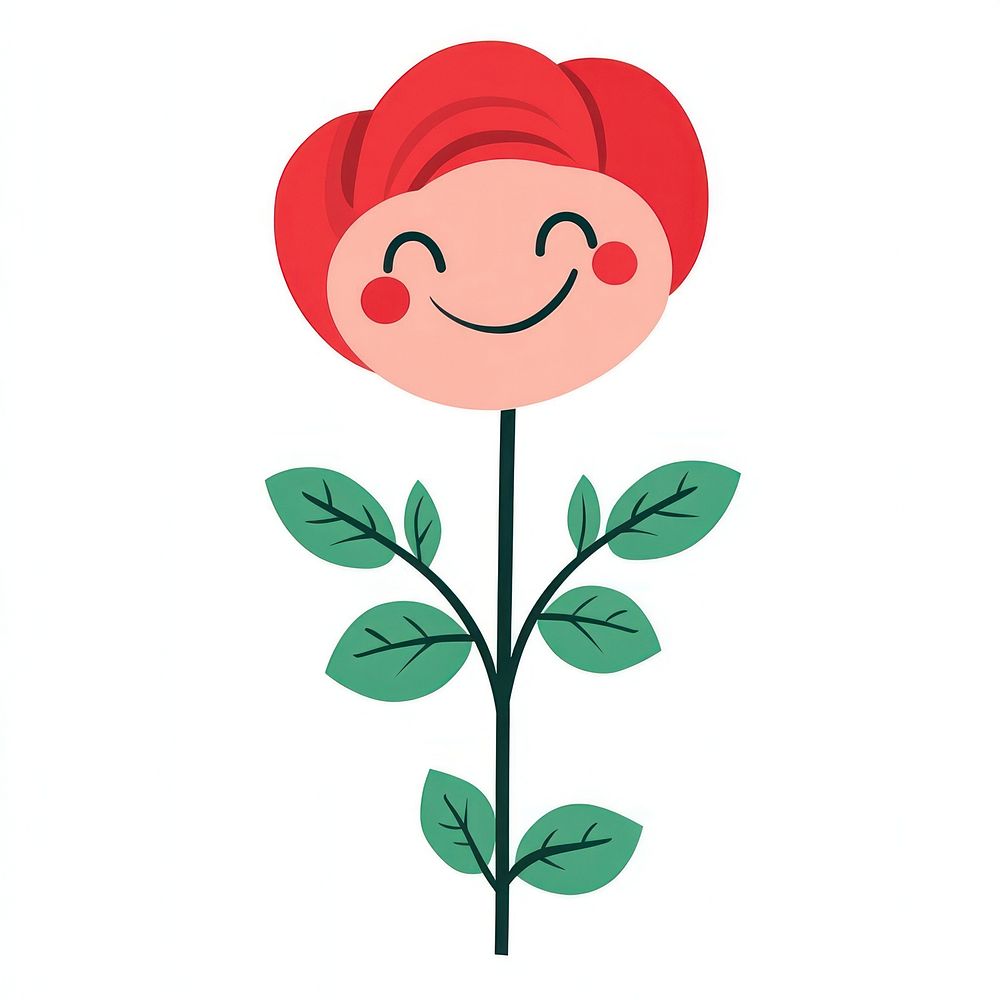 Cute smile rose flower art | Free Photo Illustration - rawpixel