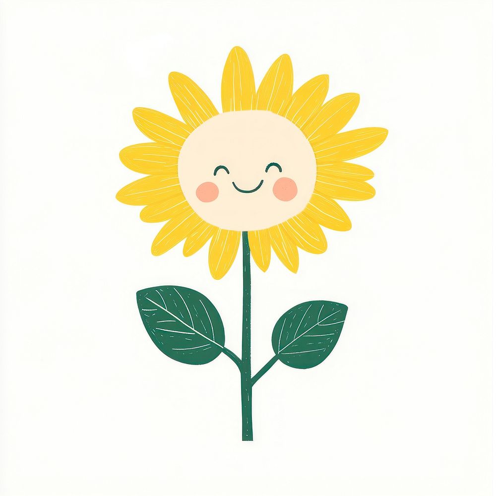 Cute smile sunflower art illustration | Free Photo Illustration - rawpixel