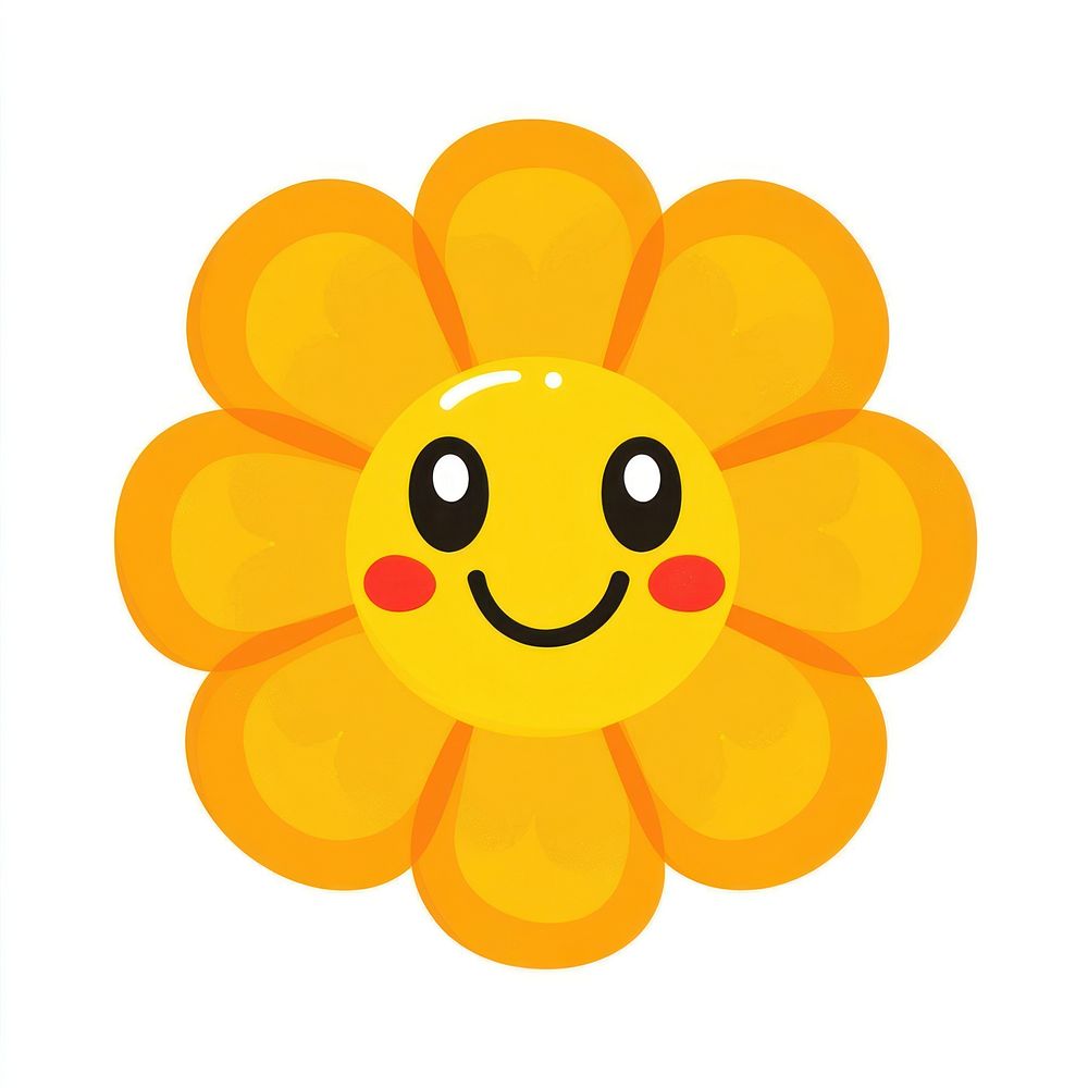 Cute smile flower illustration yellow | Free Photo Illustration - rawpixel