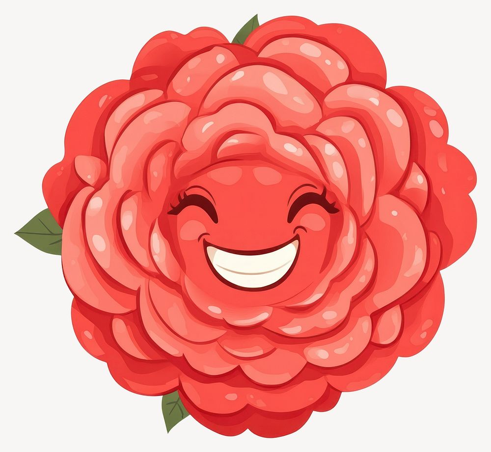 Cute smile rose flower illustration | Free Vector - rawpixel