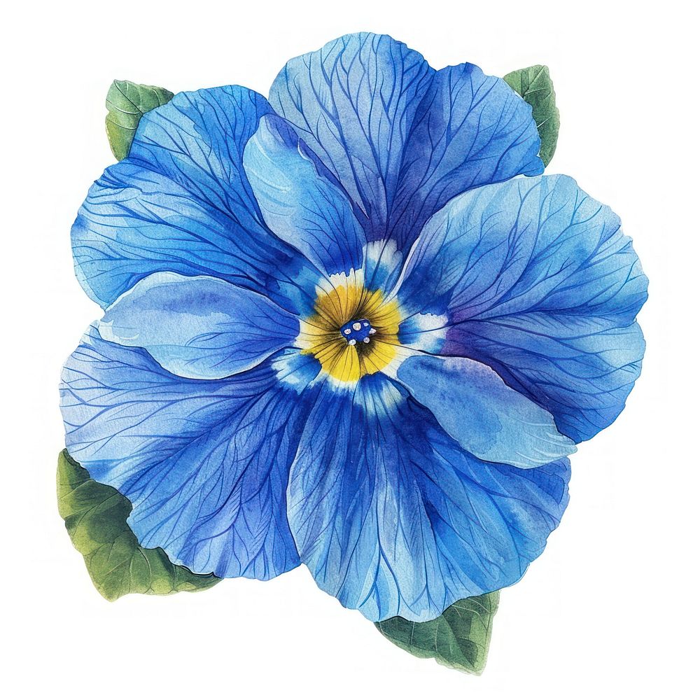 Blue Primrose flower illustration watercolor | Free Photo Illustration ...