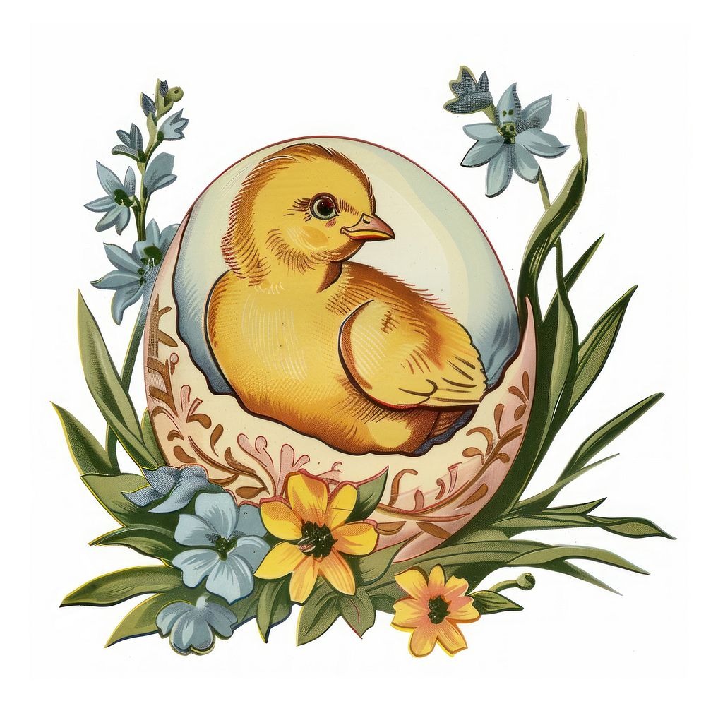 Chick hatching easter egg illustration | Free Photo Illustration - rawpixel