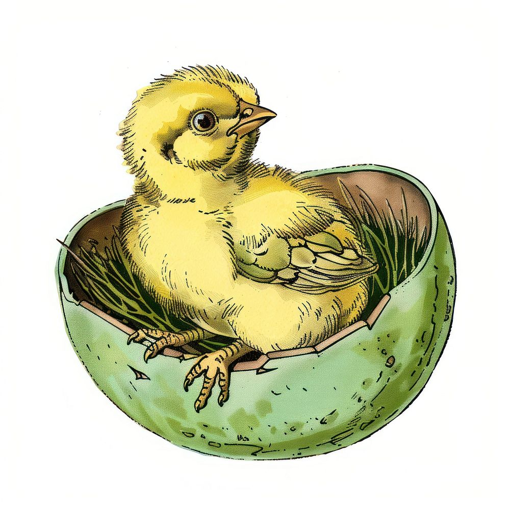 Chick hatching easter egg illustration | Free Photo Illustration - rawpixel