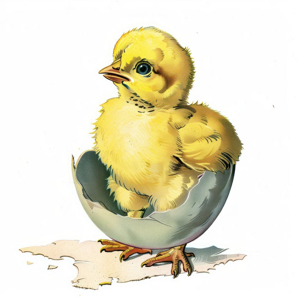 Chick hatching easter egg illustration | Free Photo Illustration - rawpixel