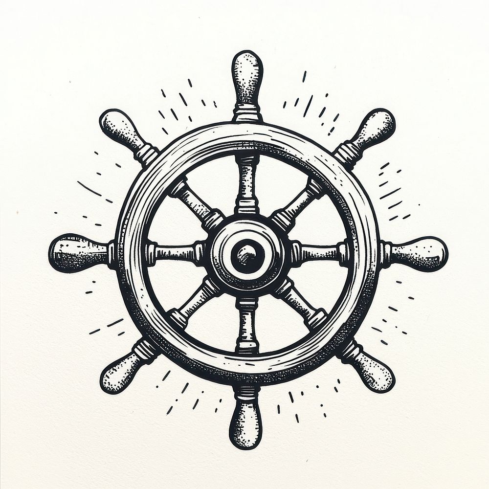 Sailor wheel illustration vintage design. | Free Photo Illustration ...