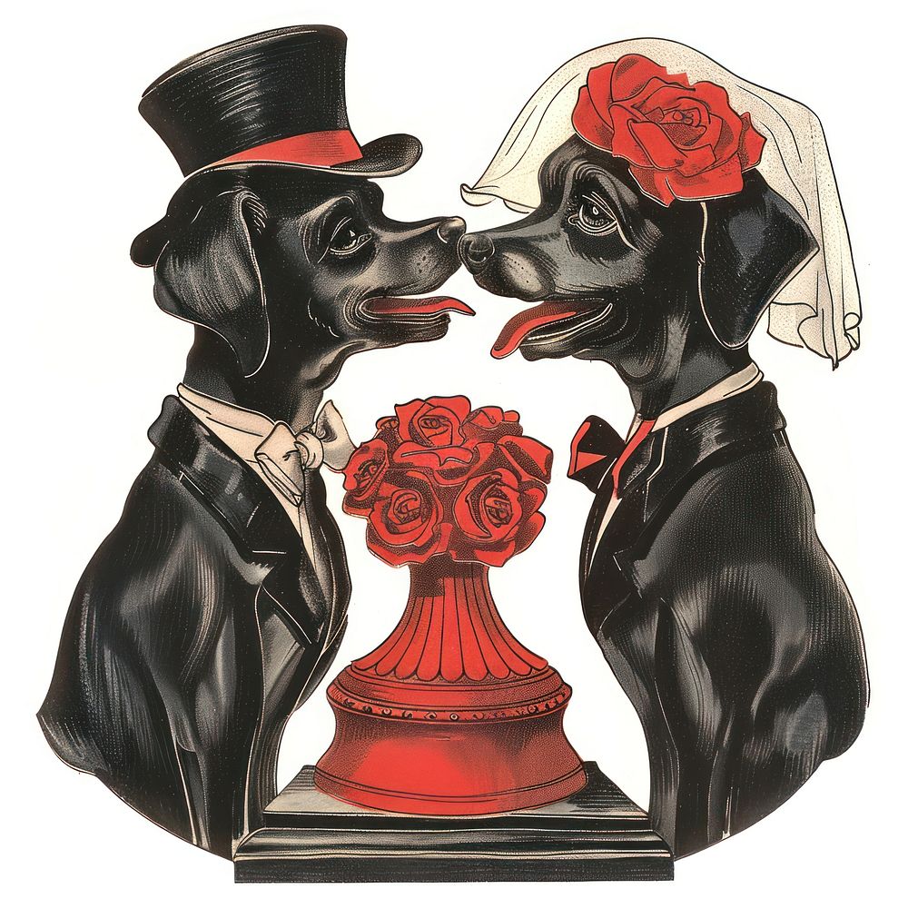 Gothic Bride and Groom illustration | Free Photo Illustration - rawpixel