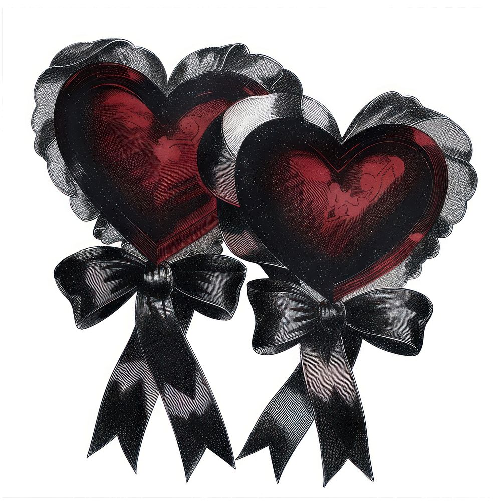 Gothic wedding heart gothic ribbon | Free Photo Illustration - rawpixel