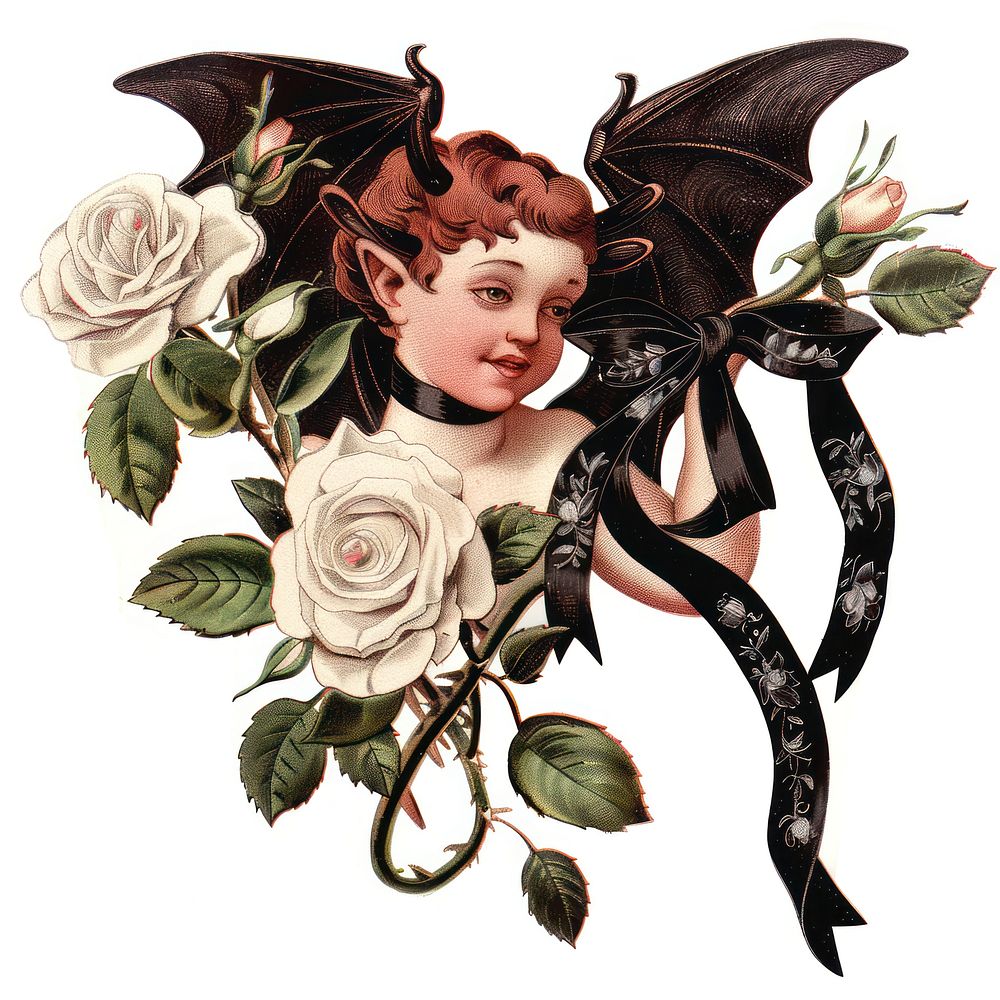 Gothic wedding Devil roses illustration | Free Photo Illustration ...