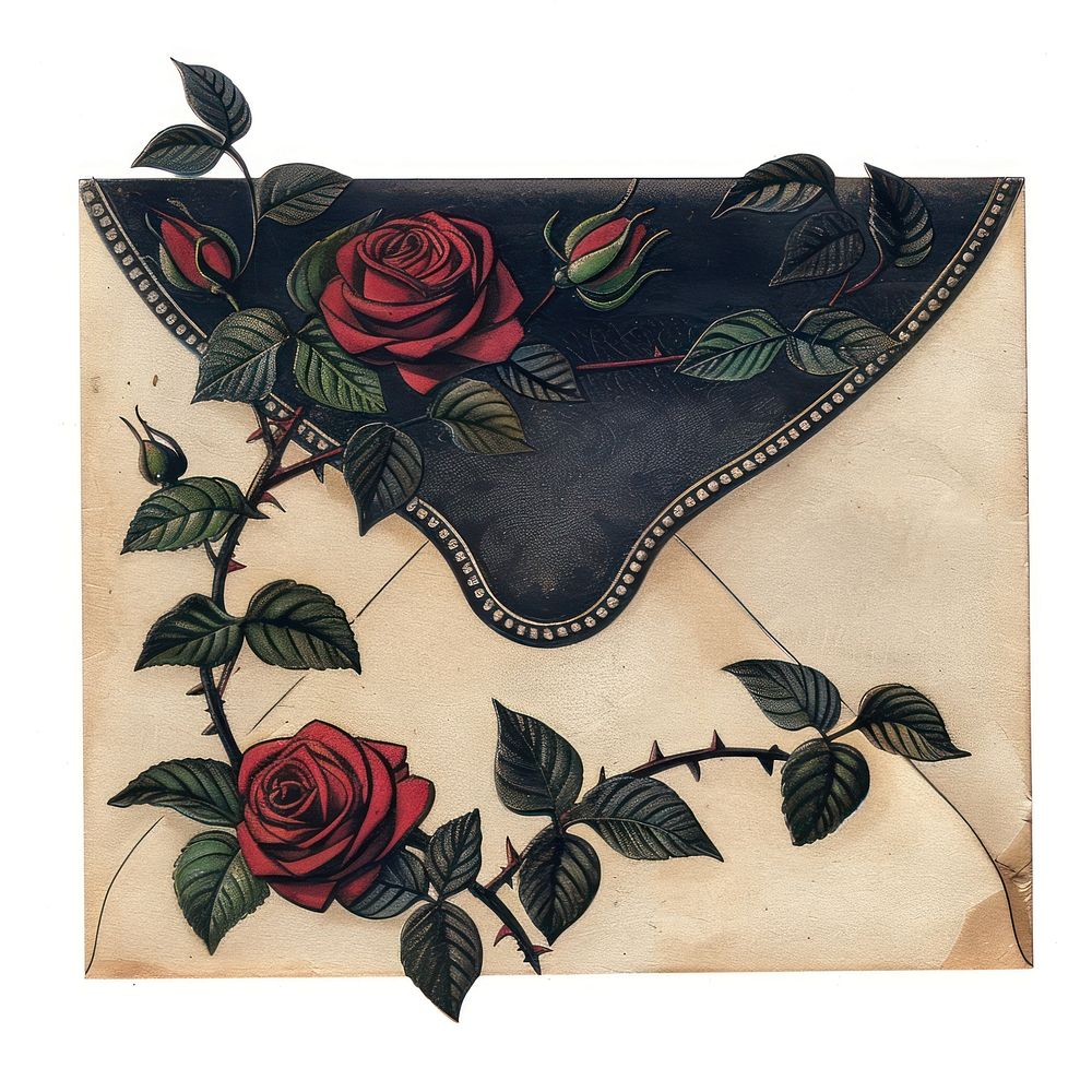 Gothic wedding envelope roses vintage | Free Photo Illustration - rawpixel