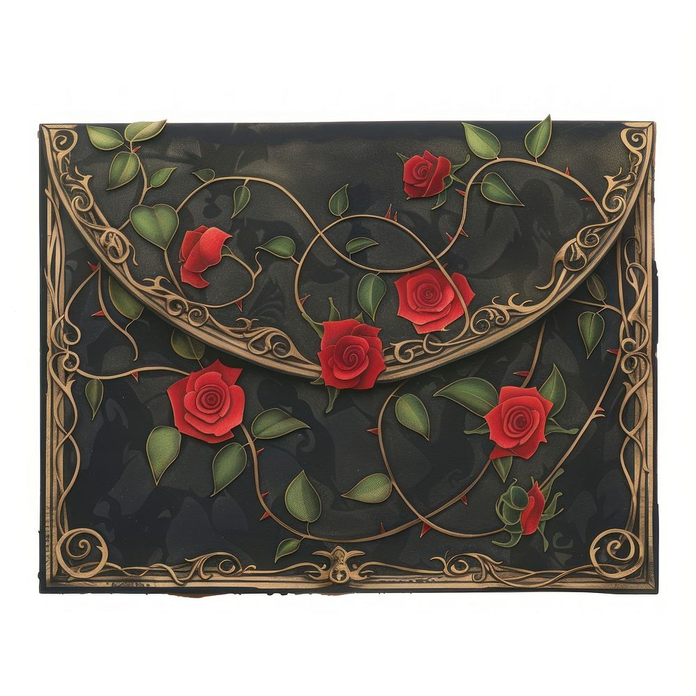 Gothic wedding envelope roses illustration | Free Photo Illustration ...