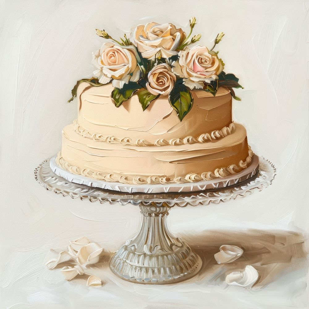 Wedding cake illustration dessert vintage. | Free Photo Illustration ...