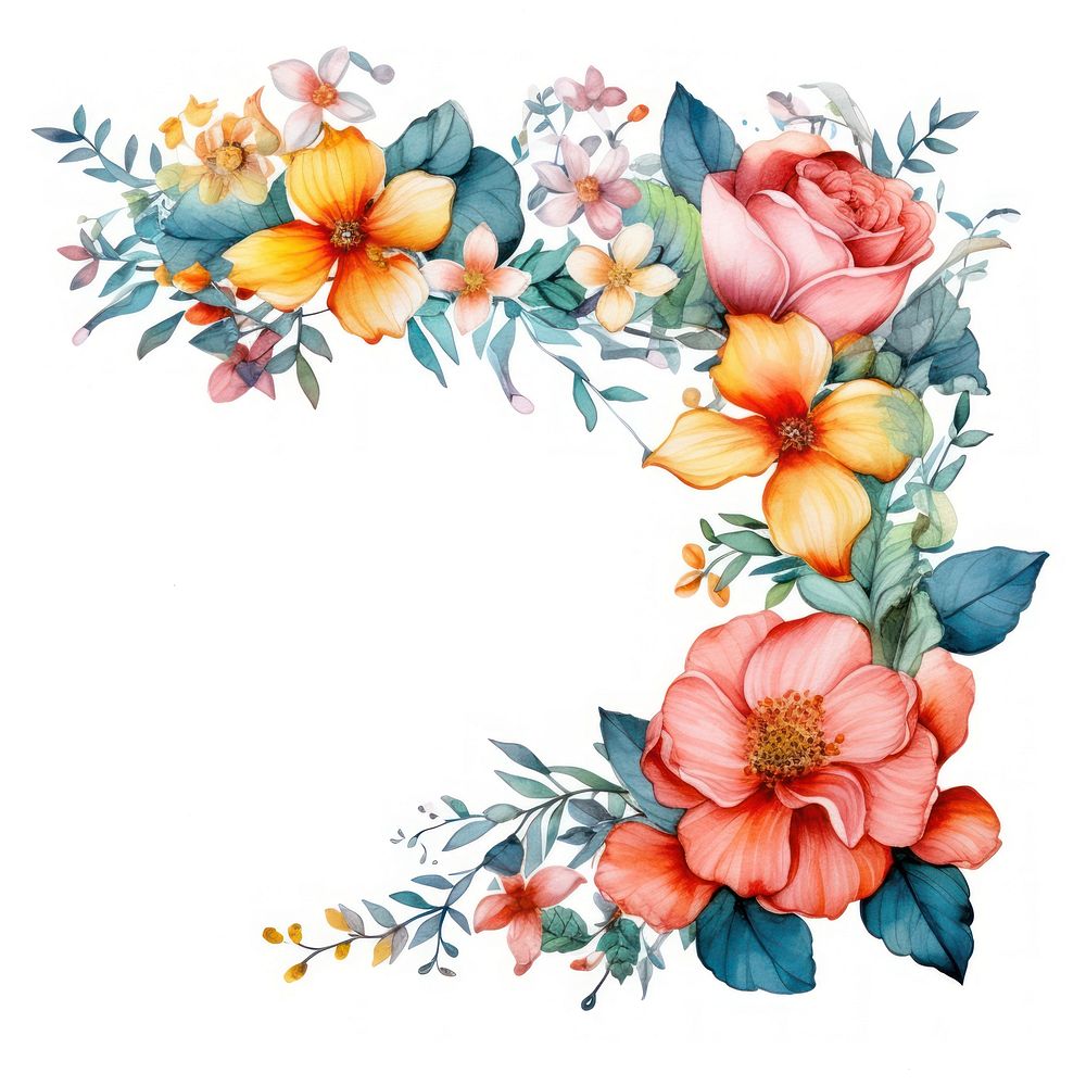 flower corner frame flowers illustration | Free Photo Illustration ...