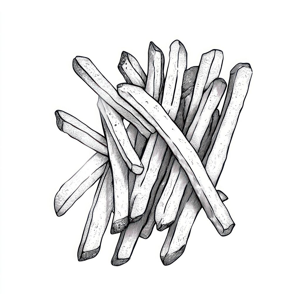 French Fries fries drawing sketch. | Free Photo Illustration - rawpixel