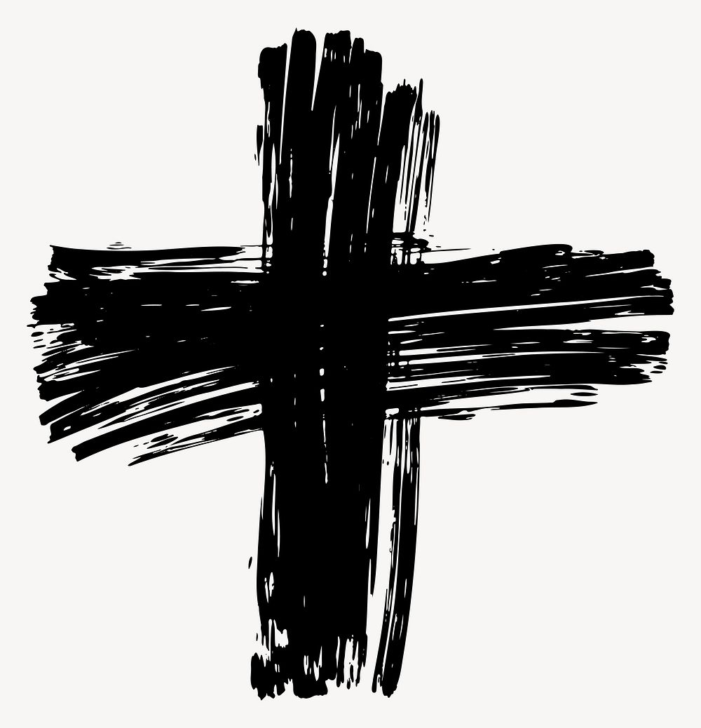 Bold brushstroke cross design vector | Free Vector - rawpixel