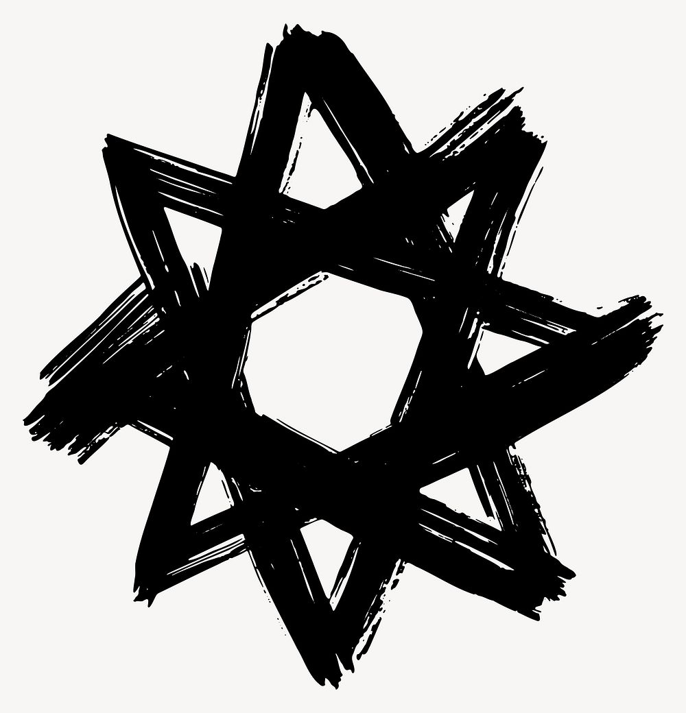 Abstract geometric brushstroke star vector | Free Vector - rawpixel