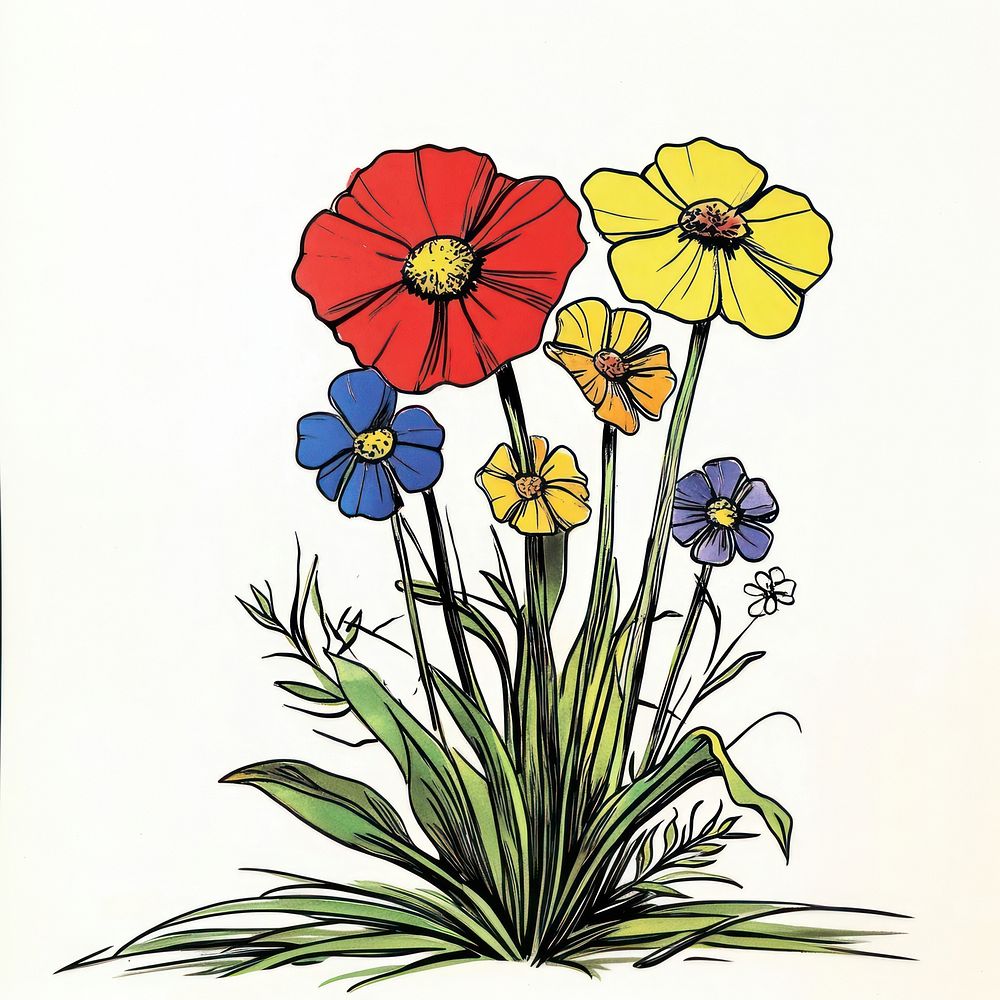 Flower flowers illustration drawing. | Free Photo Illustration - rawpixel