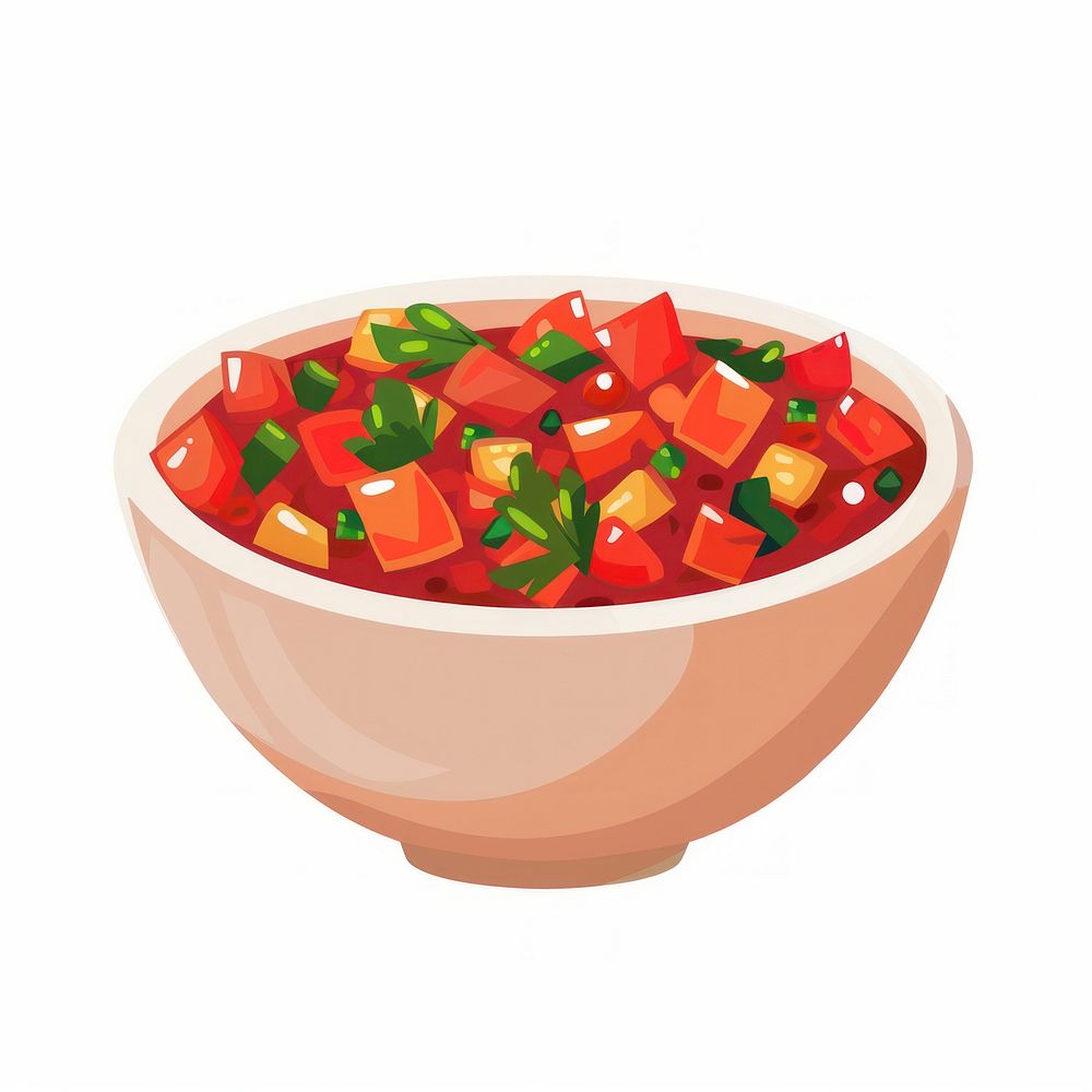 Salsa illustration bowl food. | Free Photo Illustration - rawpixel