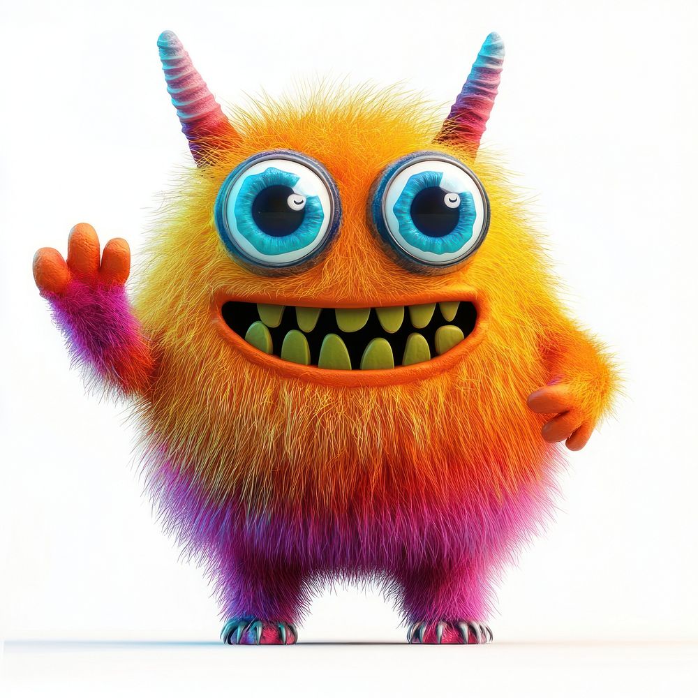 Joyful monster illustration creature cartoon. | Free Photo Illustration ...