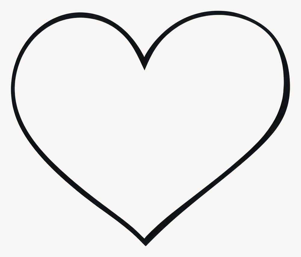 Simple heart outline design vector | Free Vector - rawpixel