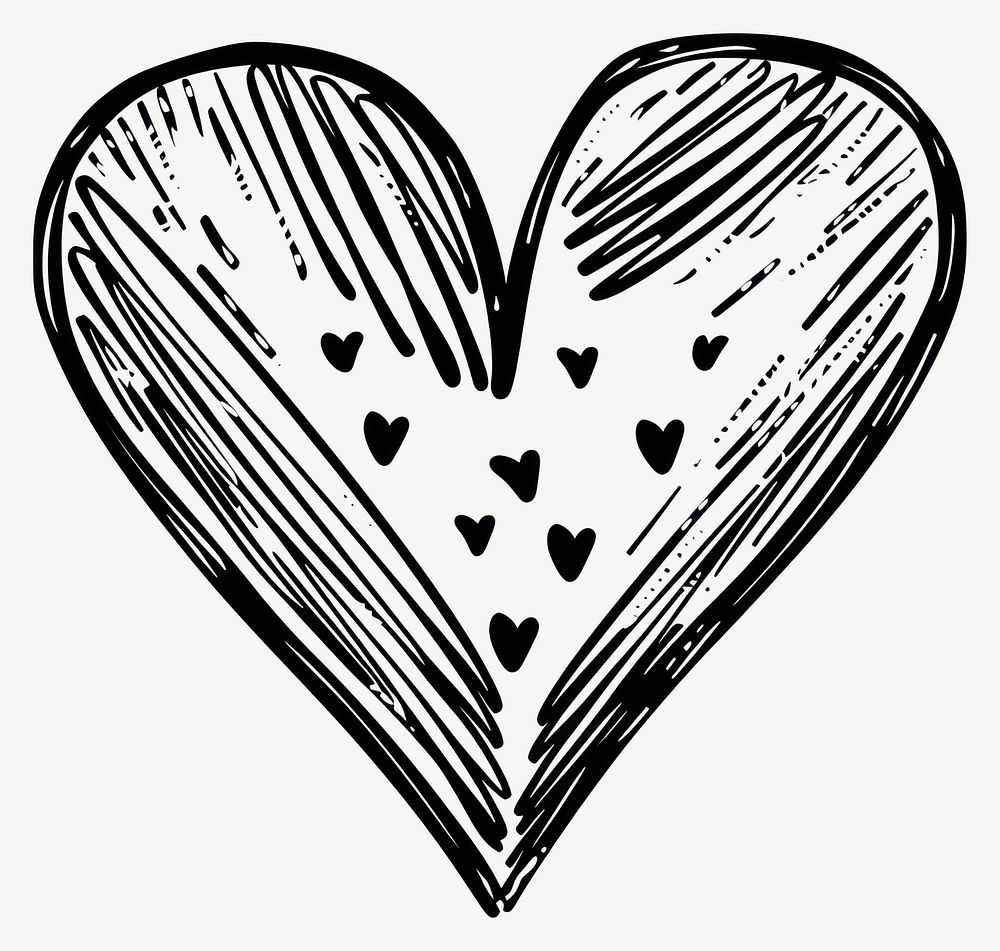 Hand-drawn heart with patterns vector | Free Vector - rawpixel