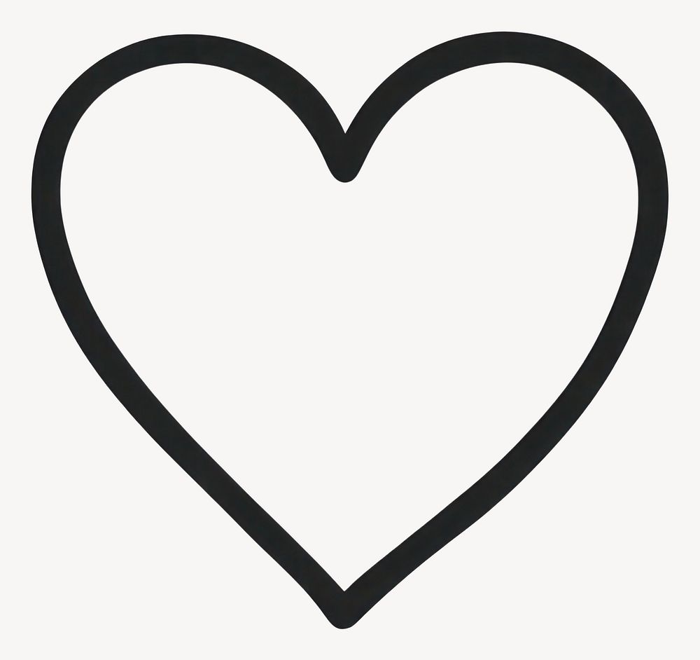 Minimalist black heart outline vector | Free Vector - rawpixel