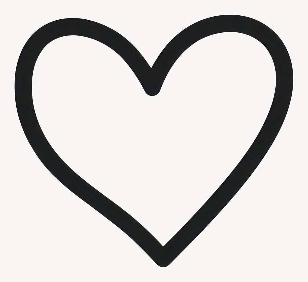 Simple black heart outline design | Free Vector - rawpixel