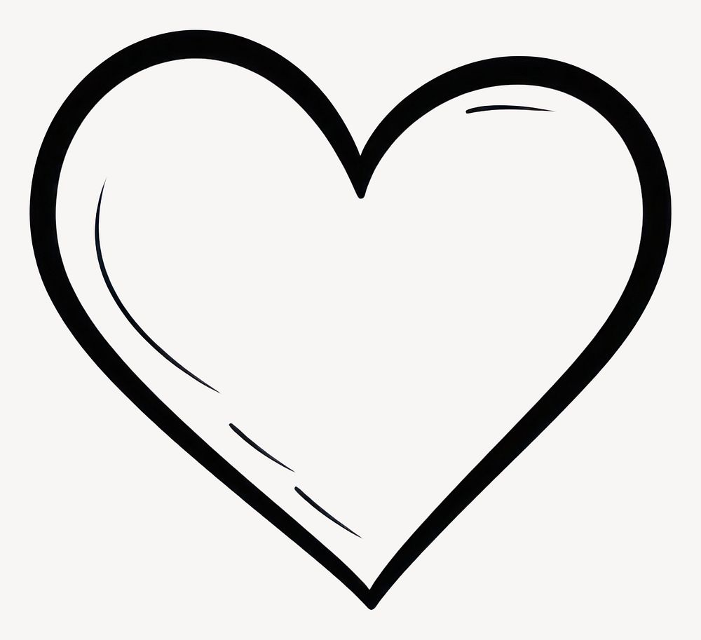 Simple heart line art vector | Free Vector - rawpixel
