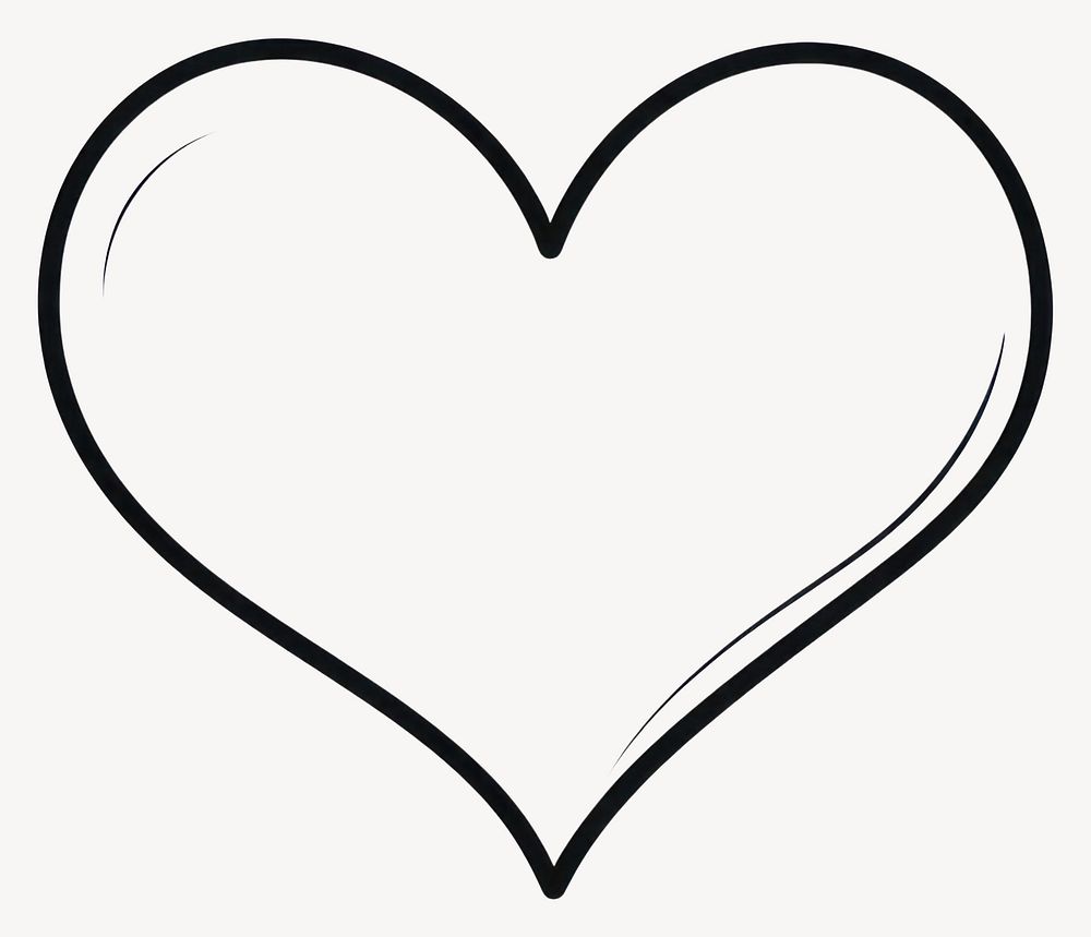 Simple heart outline design vector | Free Vector - rawpixel