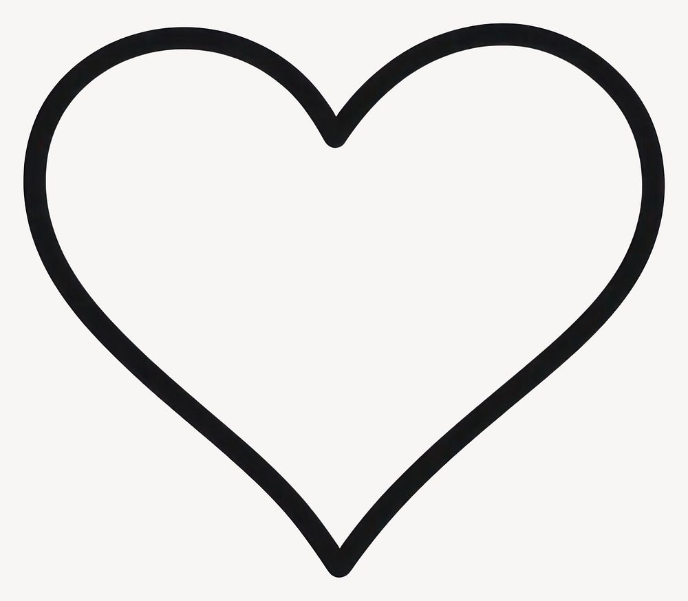 Simple black heart outline design | Free Vector - rawpixel